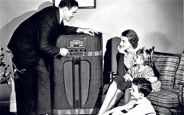 1920s 1930s family around radio - The Girl In The Jitterbug Dress